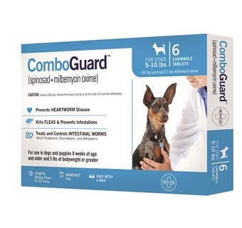 COMBOGUARD (SPINOSAD + MILBEMYCIN OXIME) CHEW TAB 140 MG BLUE 6 X 10 ...